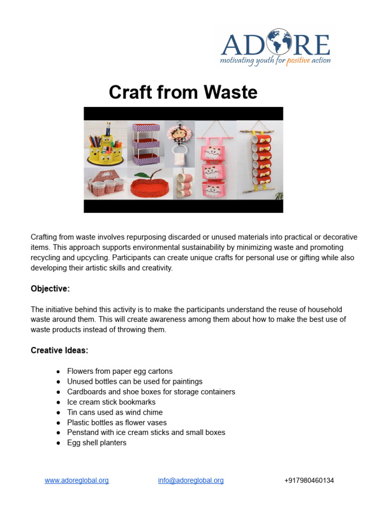 Craft From Waste Concept Note | PDF