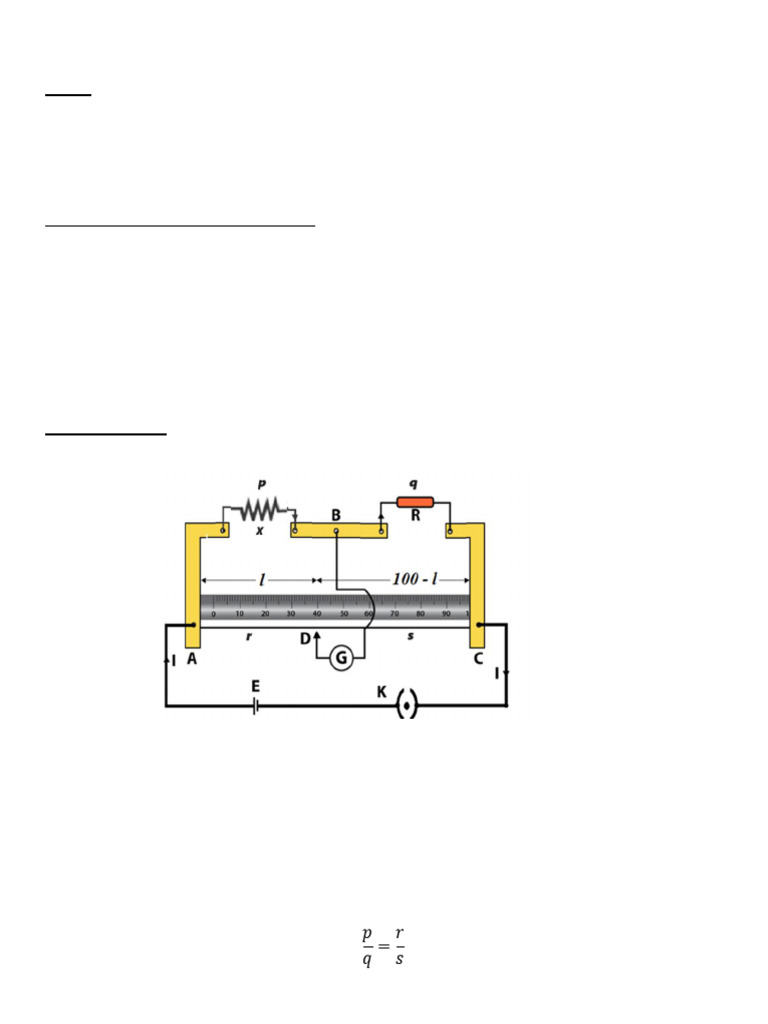 Measure Wire Resistance with Meter Bridge | PDF | Electrical Resistance ...