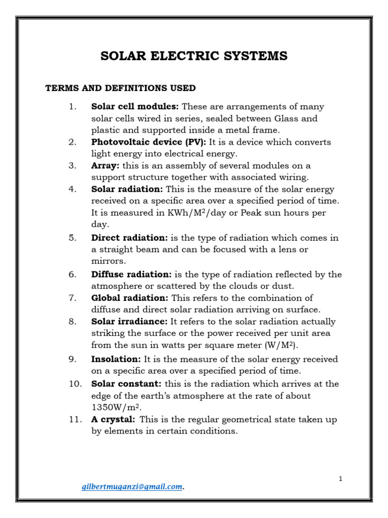 Solar Technology 1 | PDF