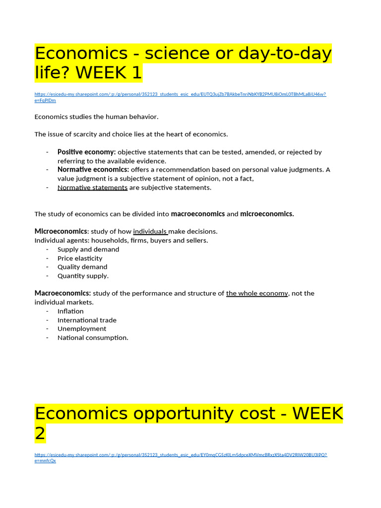 INTRODUCTION TO ECONOMICS | PDF