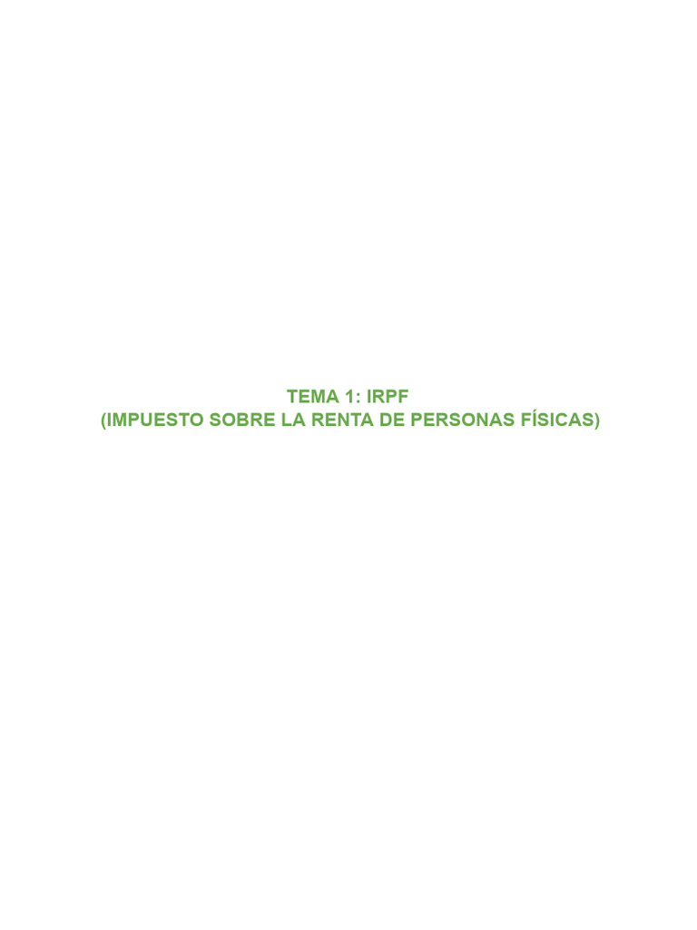Tema 1 - IRPF | PDF