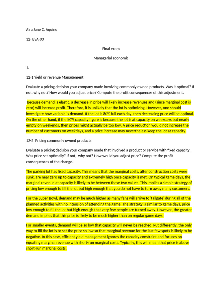 Man Eco- final exam | PDF