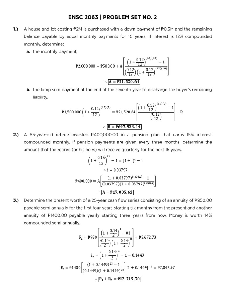 Eng'g Economics - PS#2 | PDF