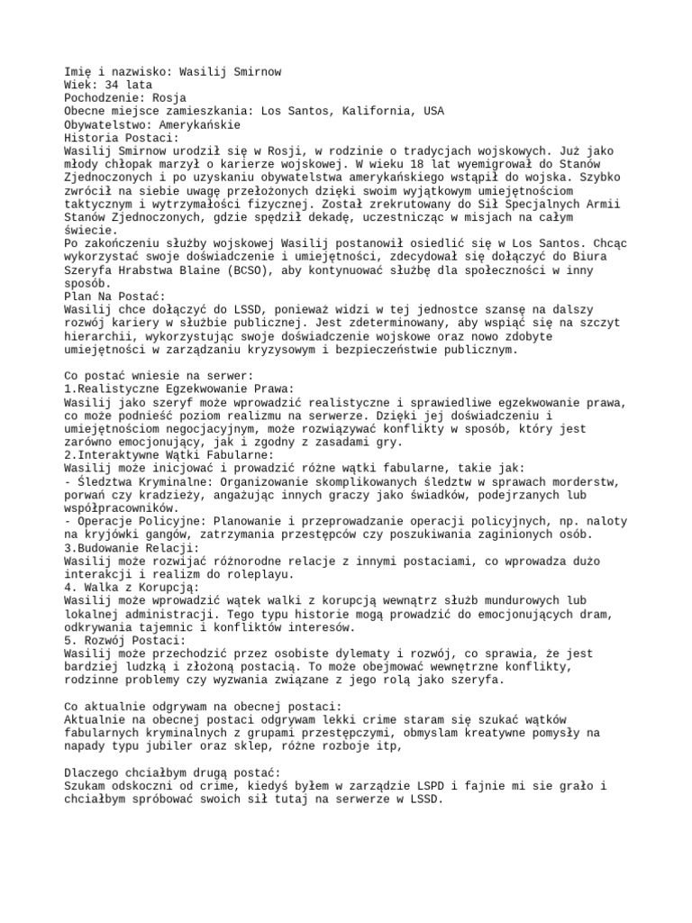 Podanie Na Druga Postac | PDF