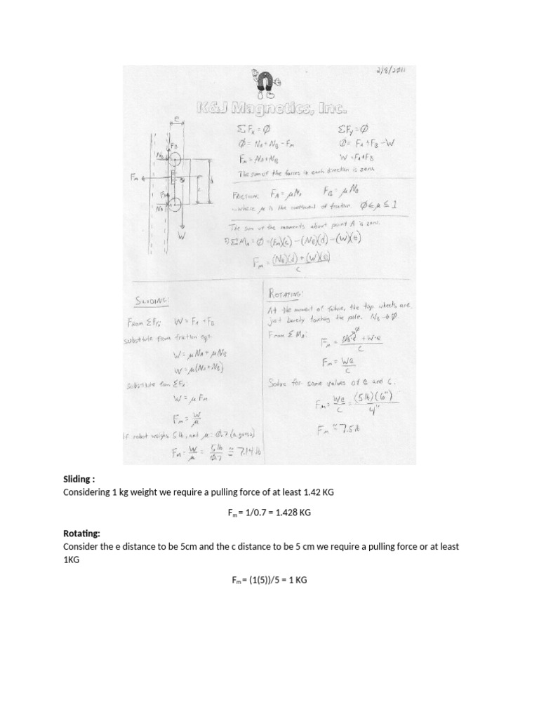 Friction Calculation of Robot | PDF