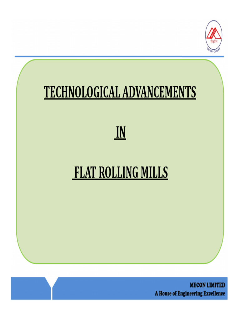 Mecon-Advances in Flat Mills | PDF