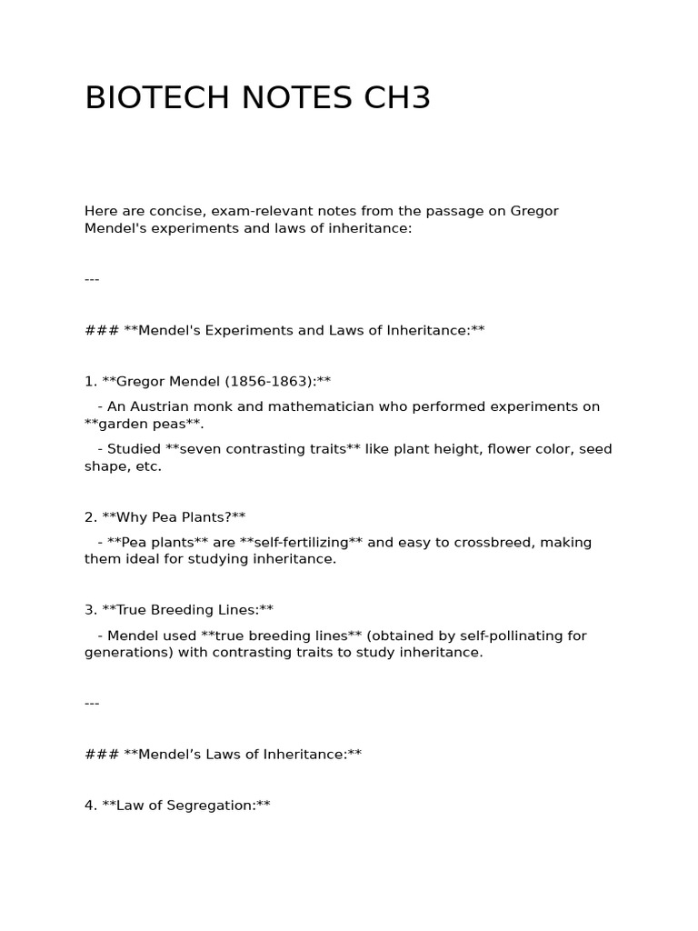 Biotech Notes Ch3 | PDF