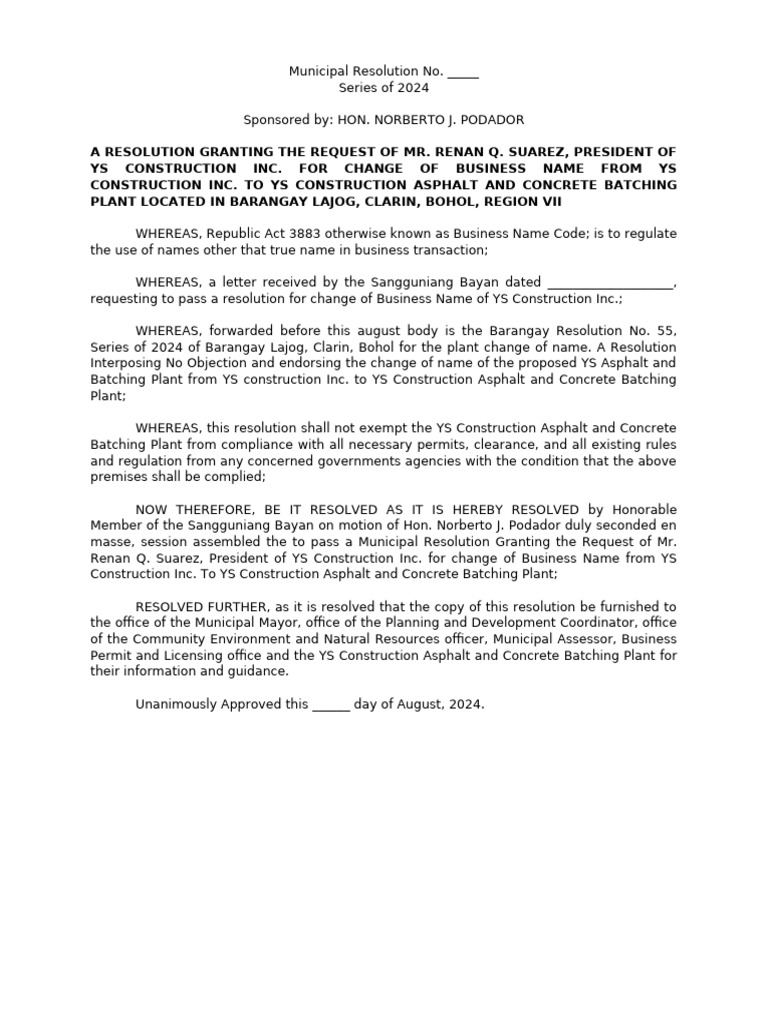 Kap. Boy Mun. Resolution 00-2024 | PDF