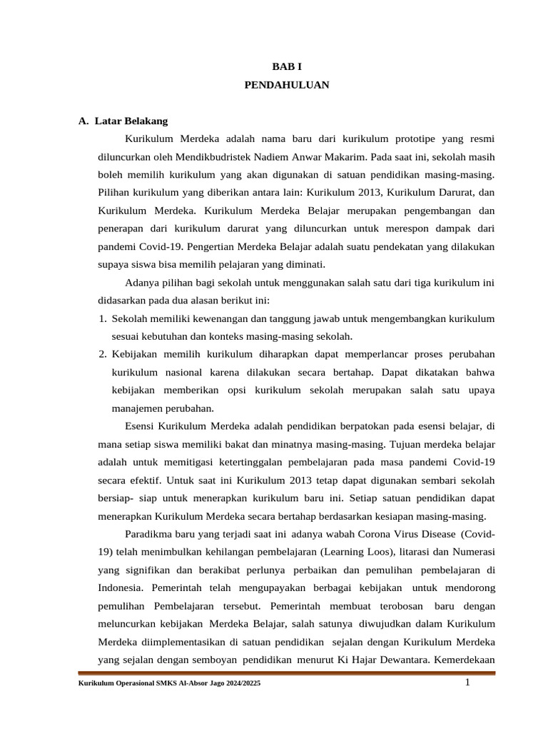 Dokumen 1 Kurmer SMK Al Absor Jago | PDF