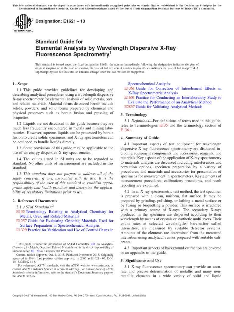 Astm E1621 XRF | PDF