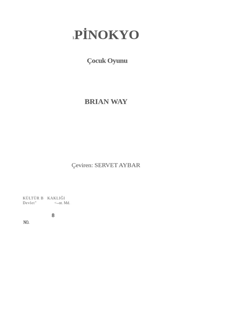 BRIAN WAY - PİNOKYO (Tek Parça) | PDF