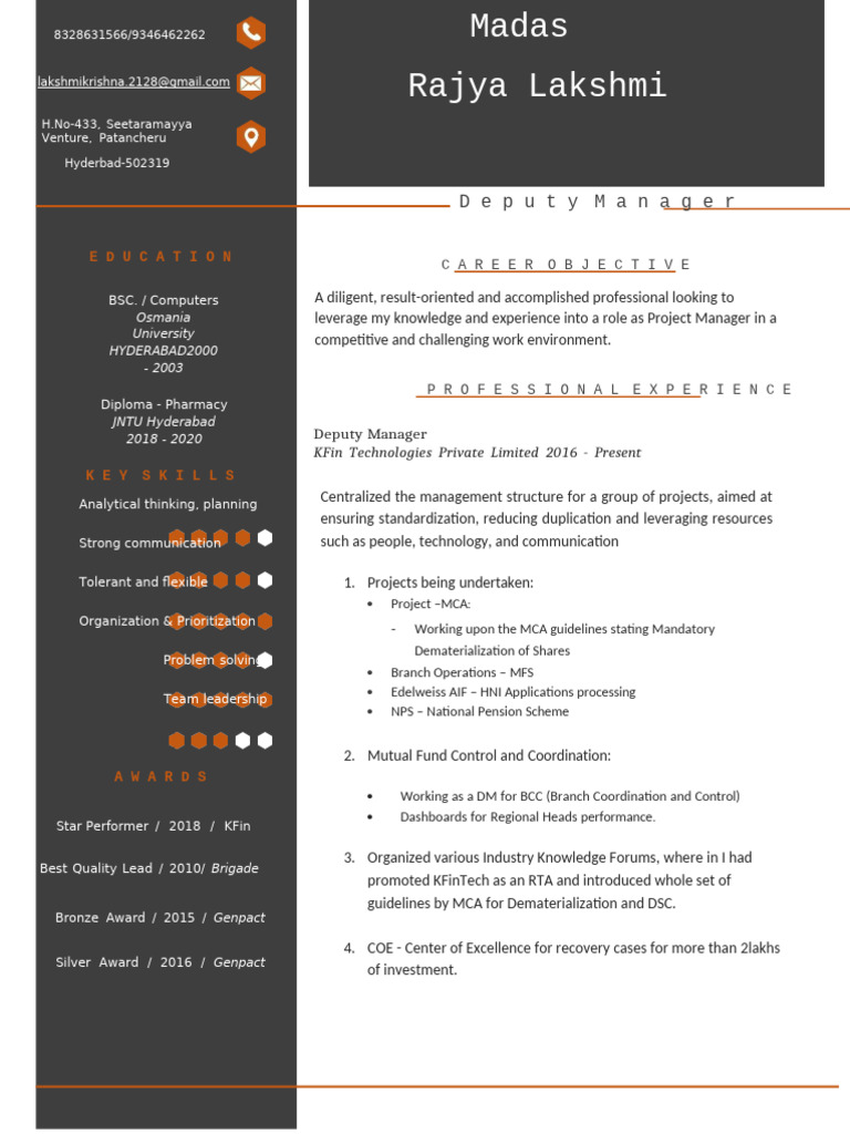 Rajya Lakshmi-Resume | PDF