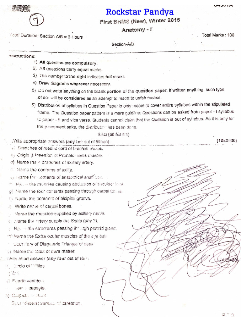 1st BHMS (New) - 2015 - Winter - Question Paper | PDF