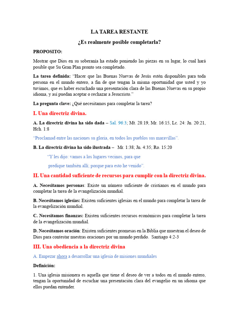 La Tarea Restante | PDF