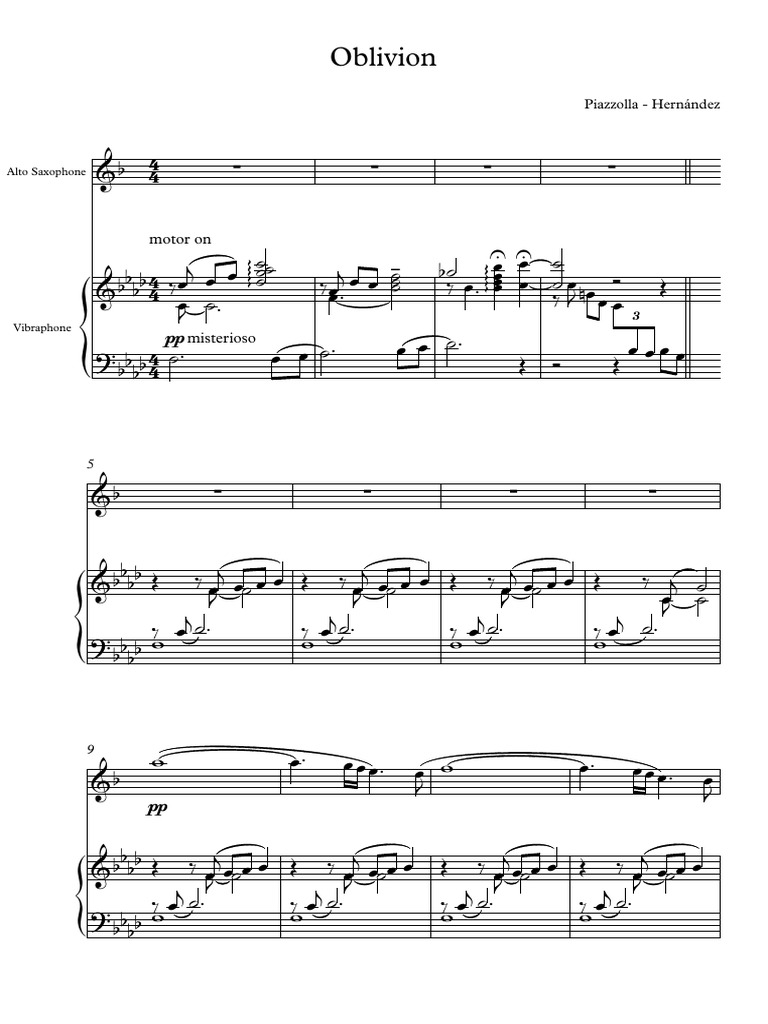 Oblivion - Partitura Completa | PDF