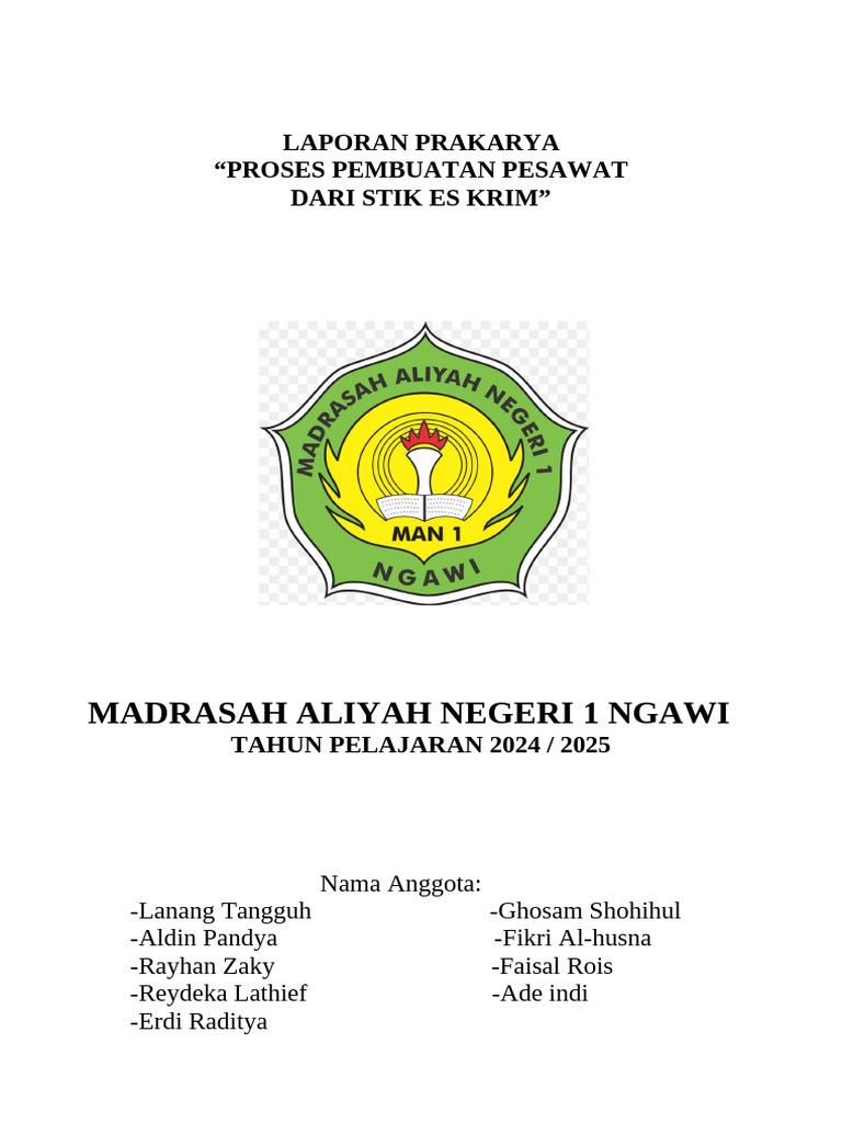 Contoh LAPORAN PRAKARYA | PDF