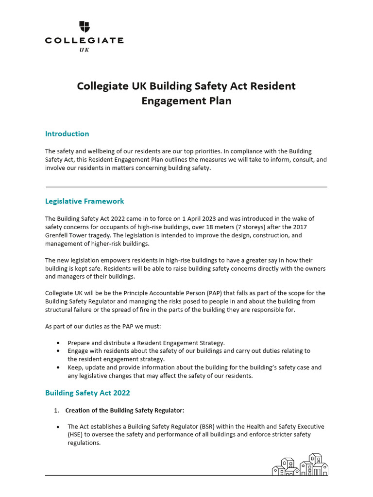 Collegiate UK Building Safety Act Resident Engagement Plan | PDF ...