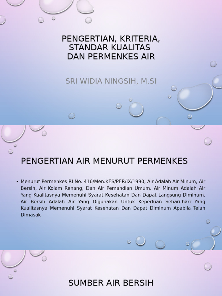 Pengertian, Kriteria, Standar Kualitas Air | PDF