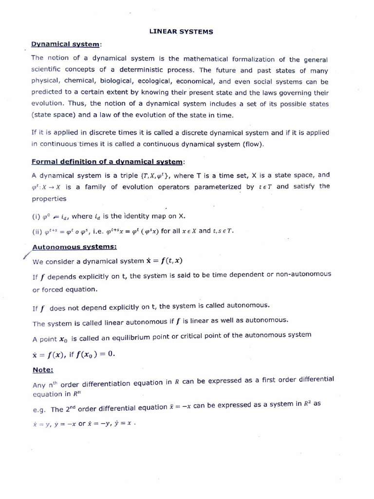 Linear System 1 | PDF