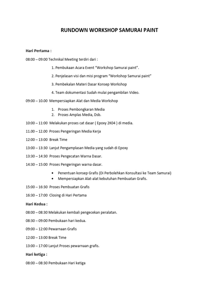 Rundown Workshop Samurai Paint | PDF