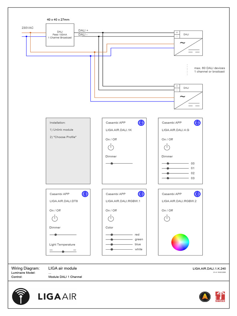 DALI - 1 - K - 240 - Wiring Diagram - Casambi - DALI 1 Channel - 240 ...