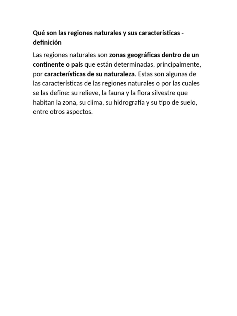 Qué Son Las Regiones Naturales | PDF