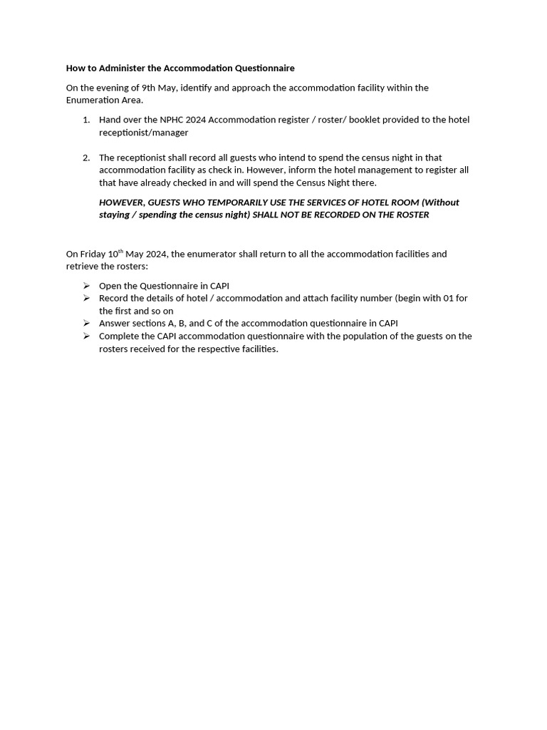 How to Administer the Accommodation Questionnaire | PDF