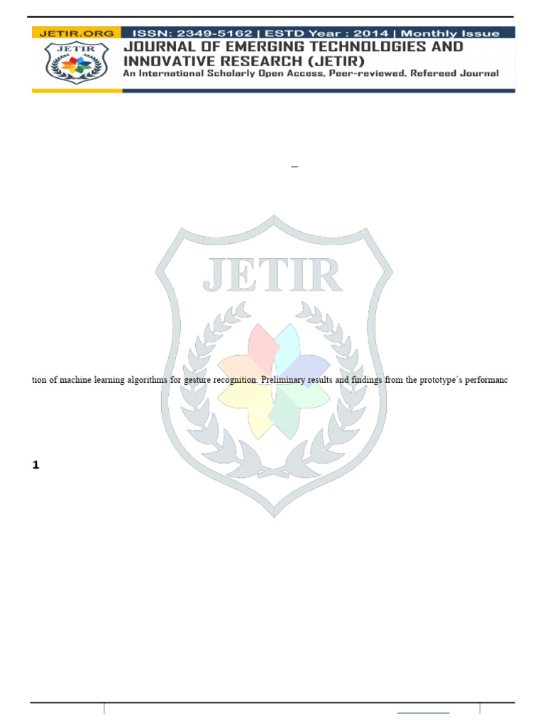 Project On Hand Gesture Vocalizer A Sensor Based Approach Pdf