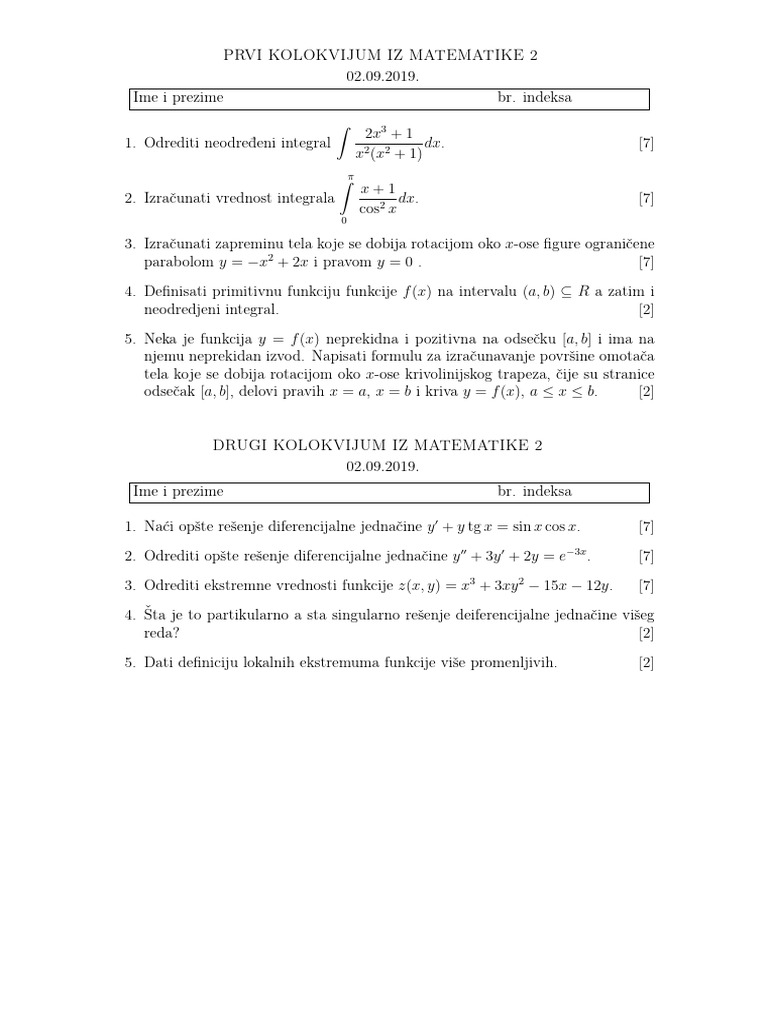 Mat2 Avgust2019 | PDF