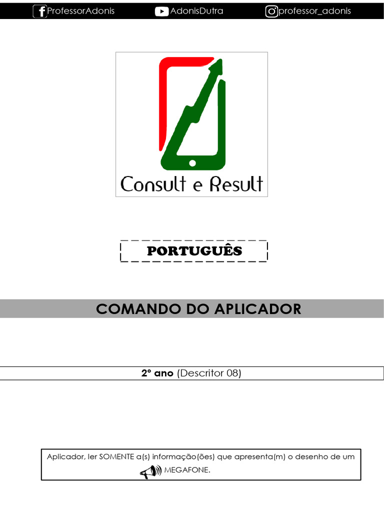 Comando 08 - Português - 2º Ano (Professor Adonis) | PDF