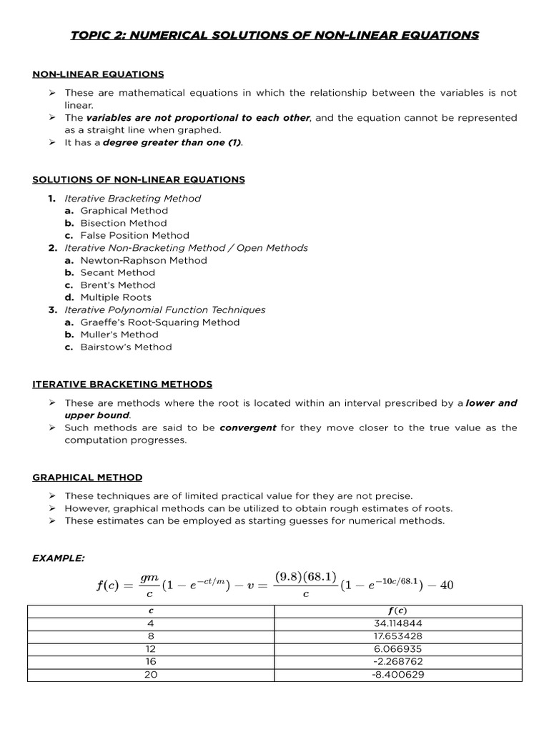 Num. Methods (Lec) - Topic 2 (Part 1) | PDF