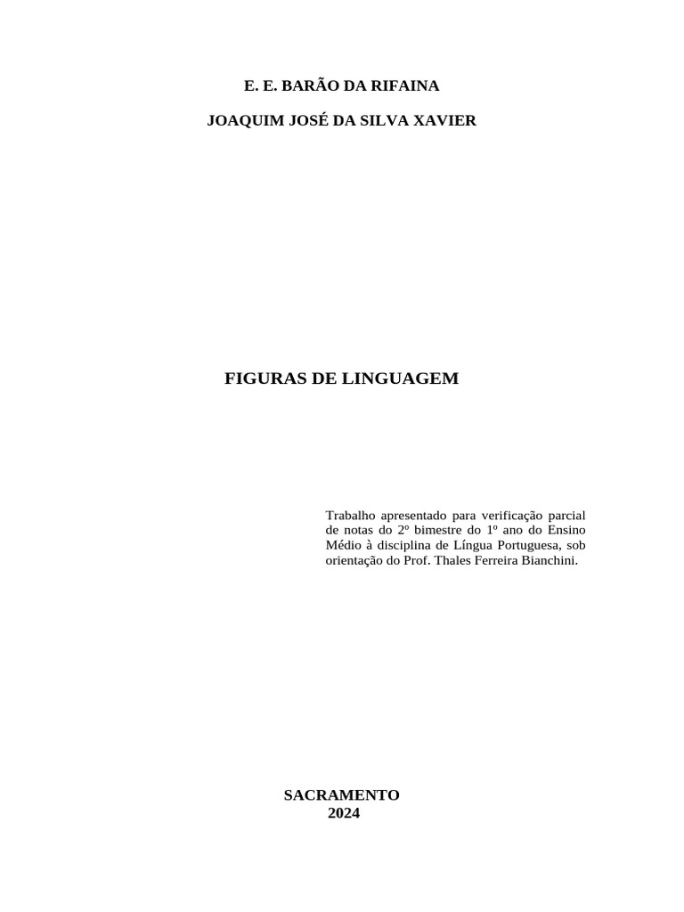 Modelo Capa Trabalho | PDF