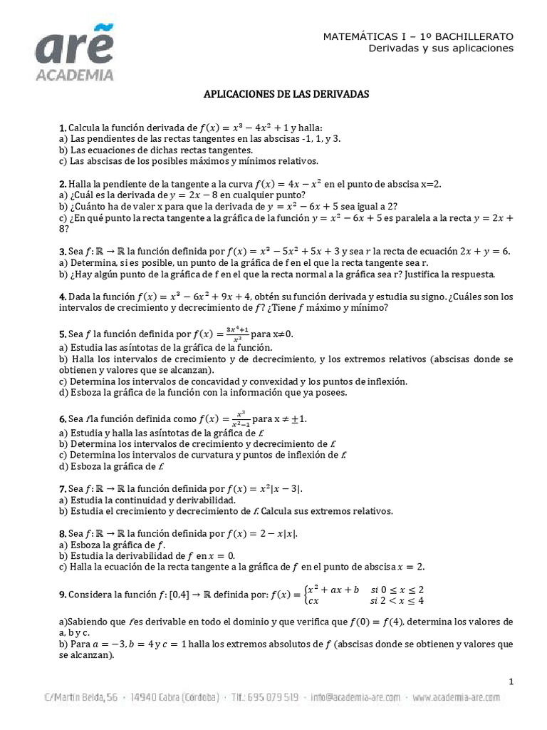 Aplicaciones de Las Derivadas | PDF
