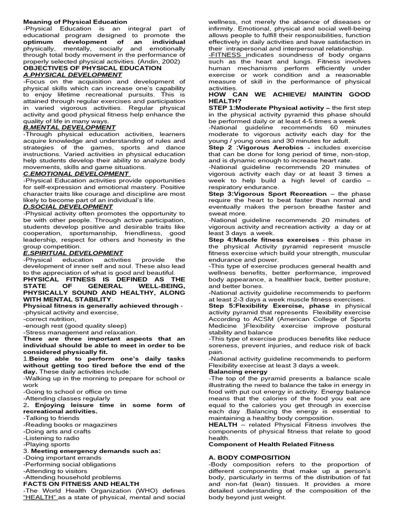 Pathfit Reviewer | PDF