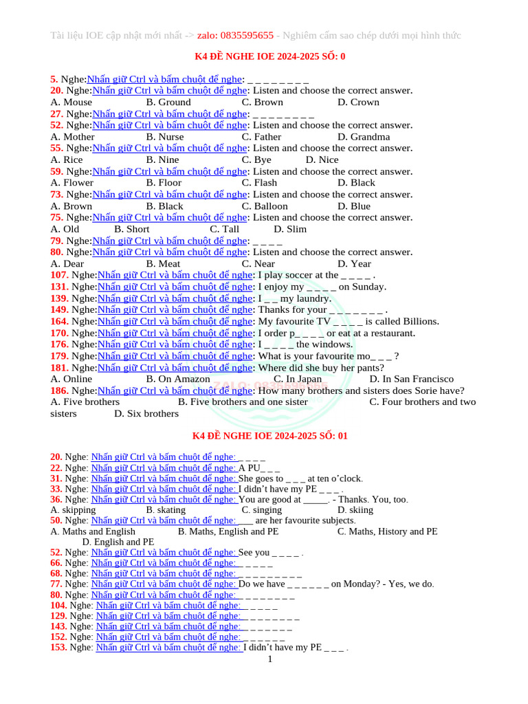 K4 de Nghe 2024-2025 | PDF