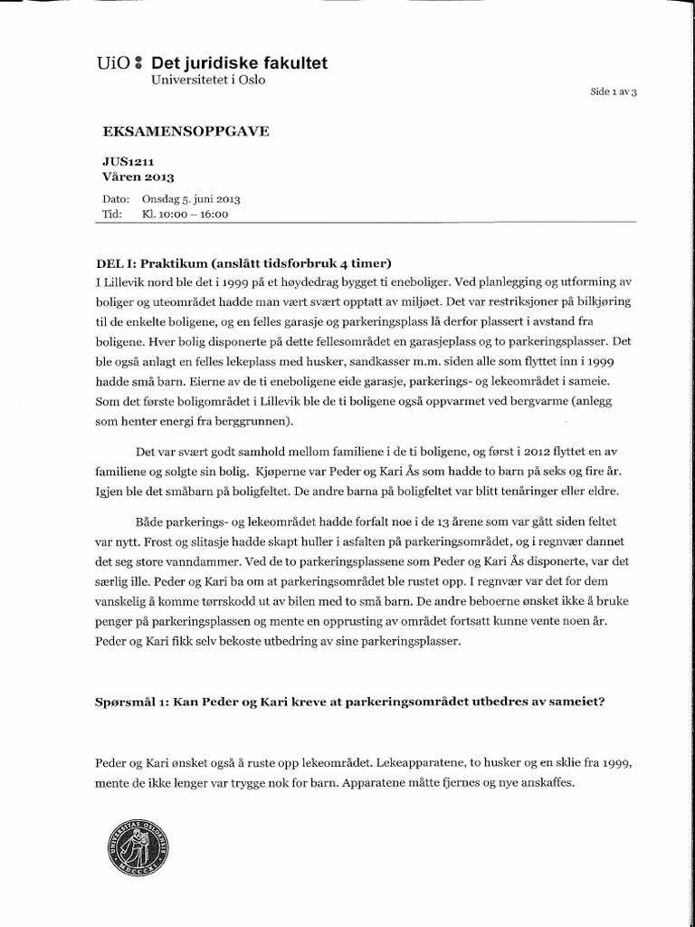 Praktisk Oppgave - Sameie | PDF