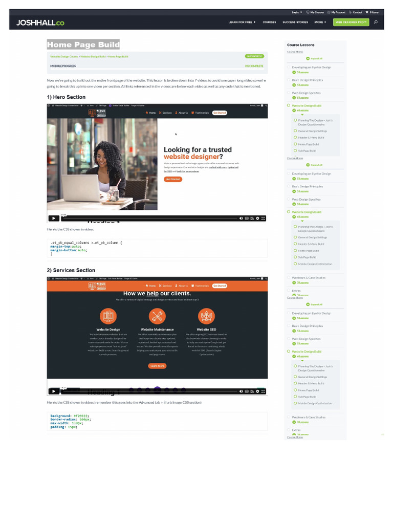 04-Home Page Build | PDF | Web Design | Websites