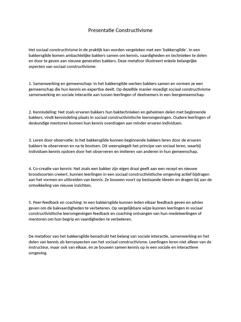 Presentatie Constructivisme | PDF