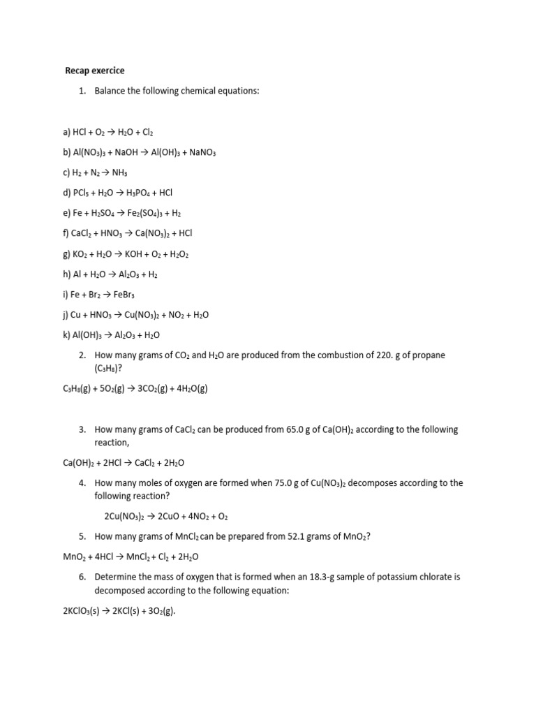 Recap exercice | PDF