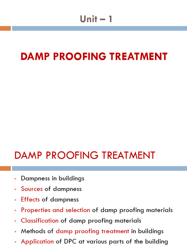 Damp Proofing Treatment | PDF