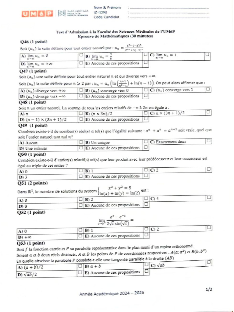 UM6P Médecin 2024 | PDF