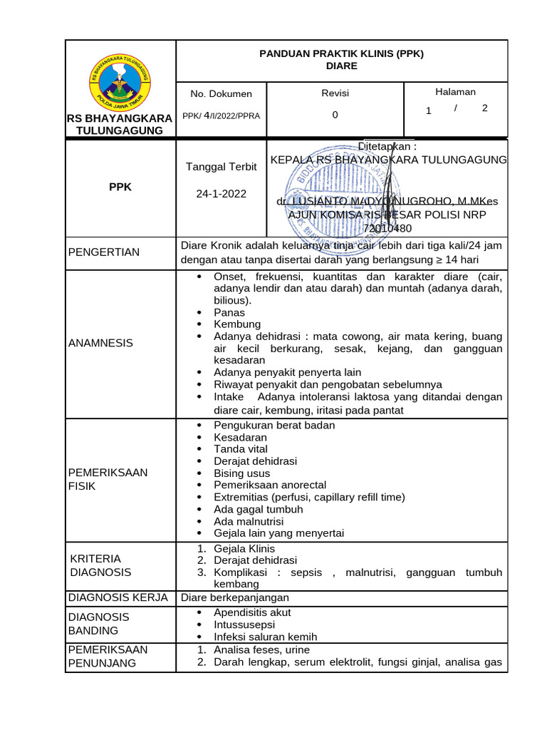 PPK Diare Kronik | PDF