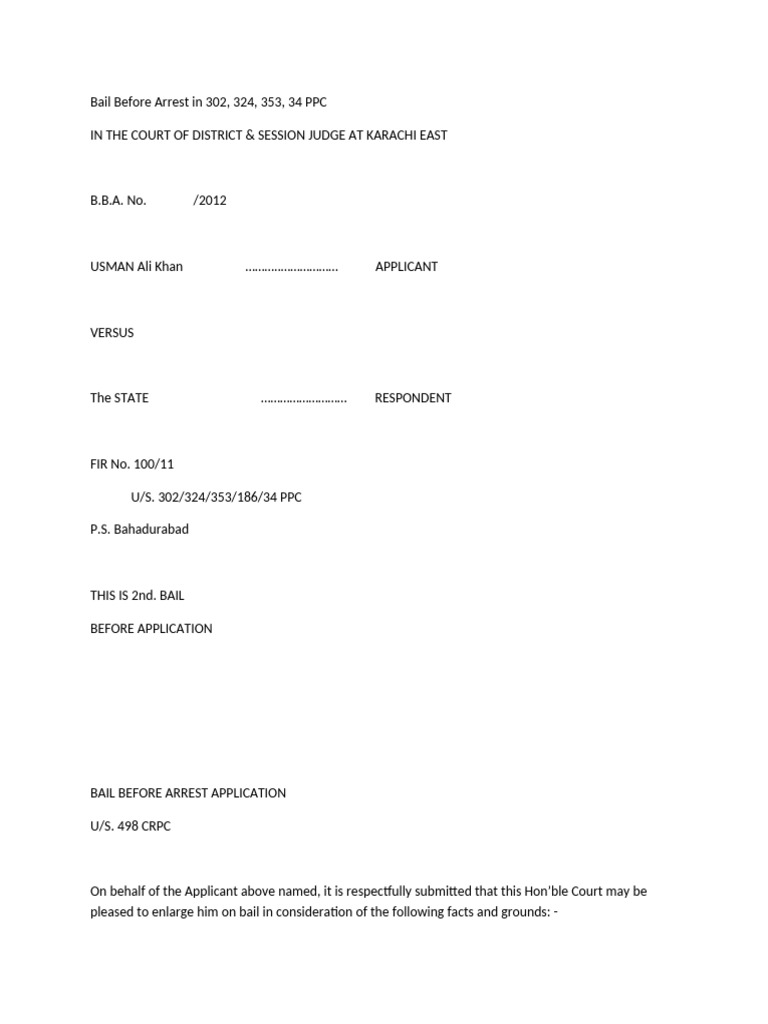 55.bail Before Arrest in 302, 324, 353, 34 PPC | PDF | Affidavit | Politics