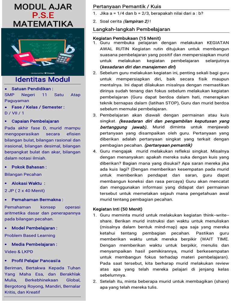 Modul Ajar PSE | PDF