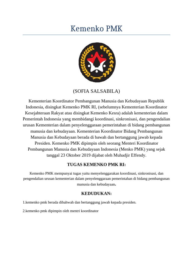 Kemenko PMK | PDF