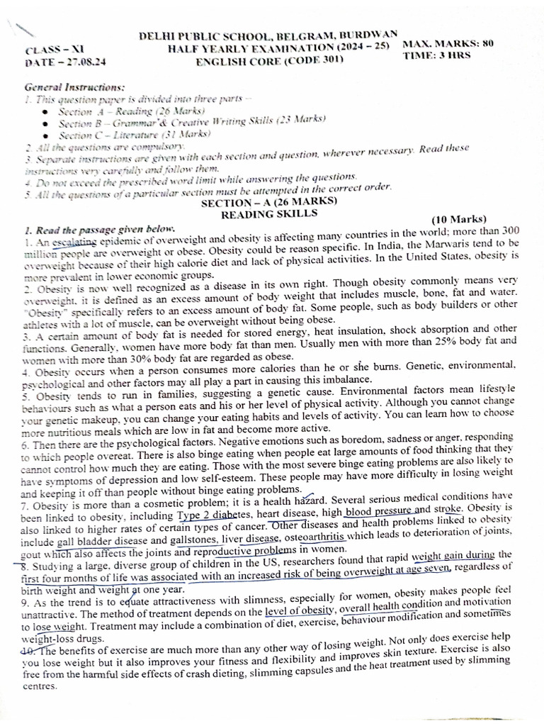 Hye Class Xi Dps | PDF