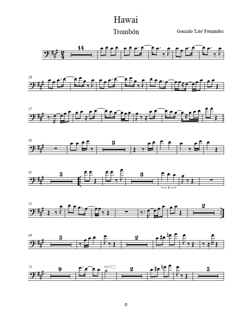 Hawai - Trombón | PDF