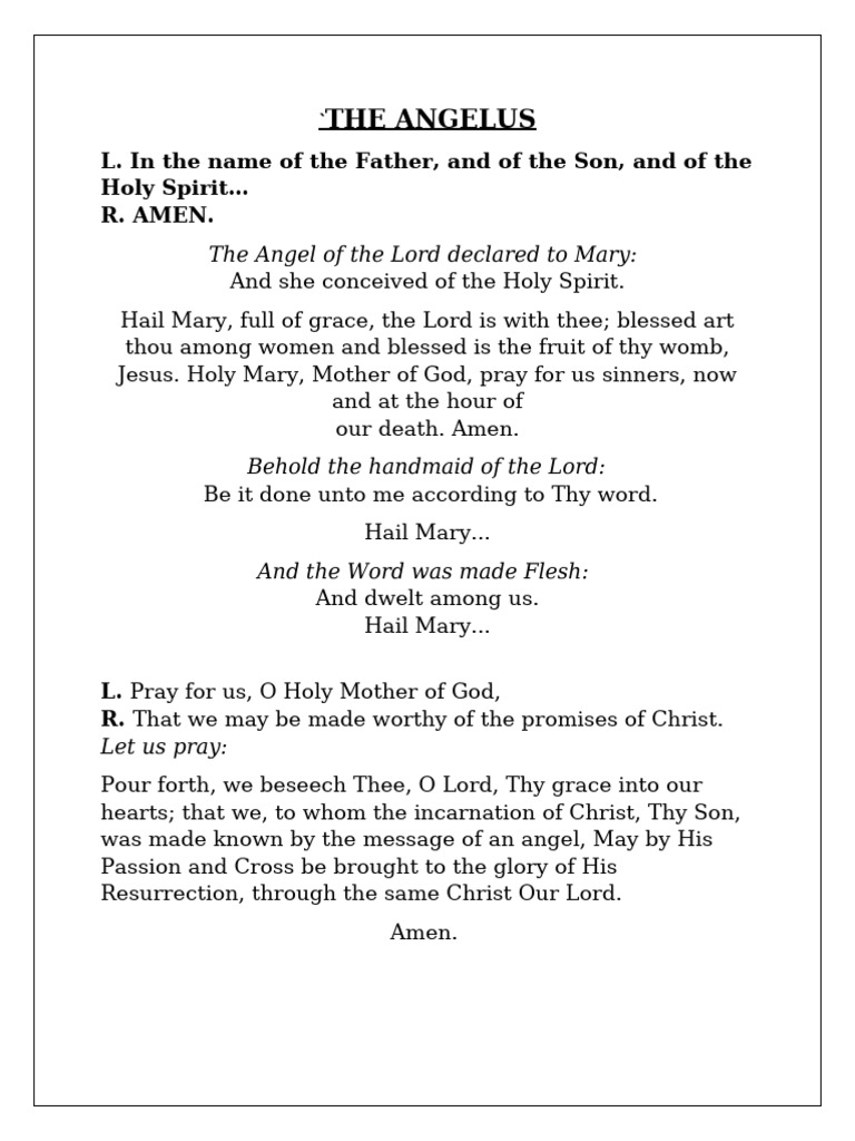 Prayer Booklet Contents | PDF