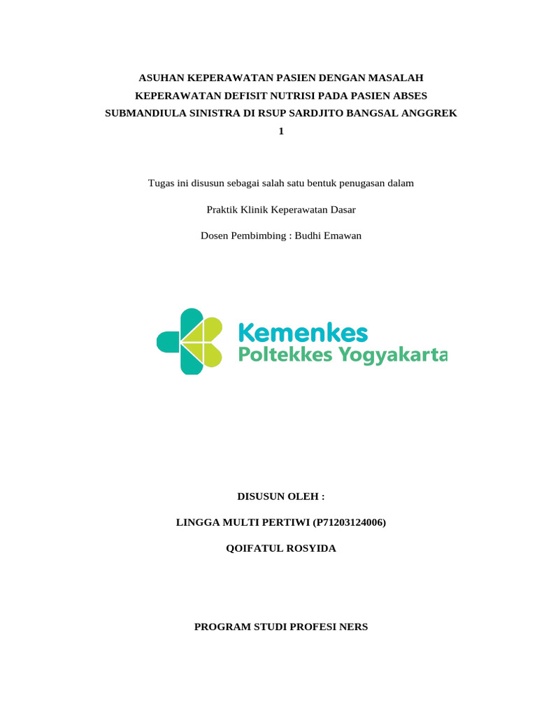Asuhan Keperawatan Defisit Nutrisi | PDF | Salud y bienestar
