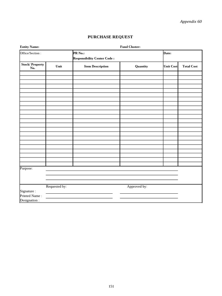 PR (Purchase Requisition) Appendix 60 | PDF